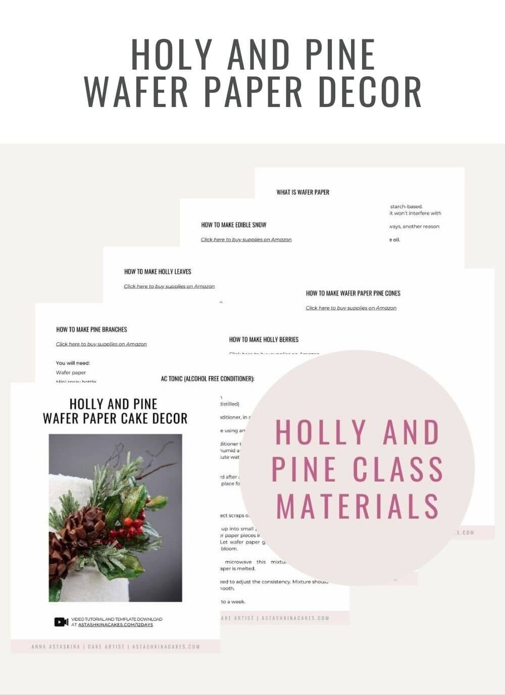 Wafer Paper Holly Leaves and Berries Tutorial