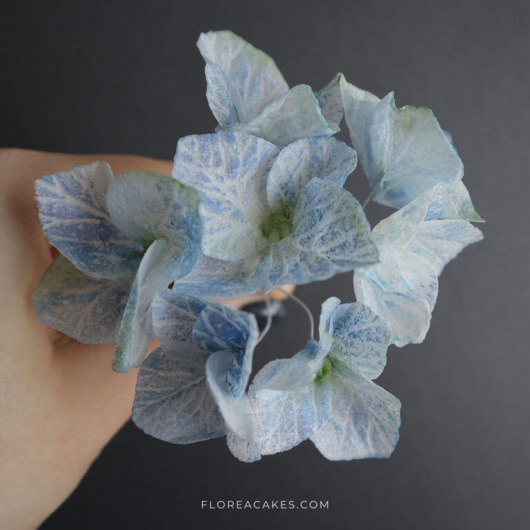 How to Craft Wafer Paper Blue Hydrangeas 💙 | Florea Cakes
